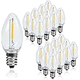 C7 LED Night Light Bulbs 0.6W Equivalent to 7W C7 Candelabra LED Filament Light Bulbs E12 ...