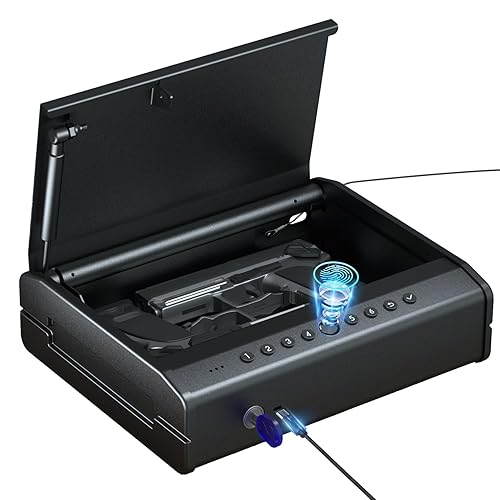 Biometric Gun Safe, Pistols Smart Safe For Handguns, 3 Quick Access ...
