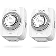 TiFFCOFiO Indoor Mechanical Timers for Electrical Outlets, 2 Prong Plug ...