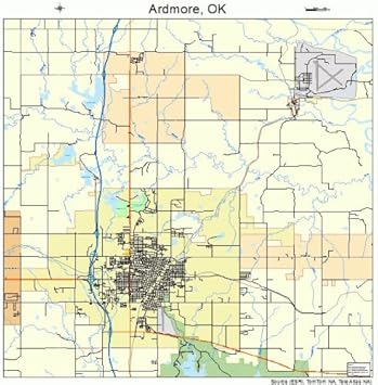 Amazon.com: Large Street & Road Map of Ardmore, Oklahoma OK - Printed ...
