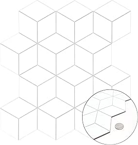 The Tiles Plaza Rhombus Backsplash Tile for Kitchen Peel and Stick ...