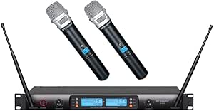 Amazon.com: GTD Audio 2x100 Adjustable Channels UHF Wireless Cordless Handheld Microphone Mic ...