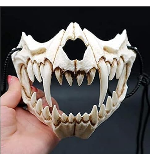 Halloween Skeleton Mask Scary Werewolf Mask Half Skull Mask Cosplay ...
