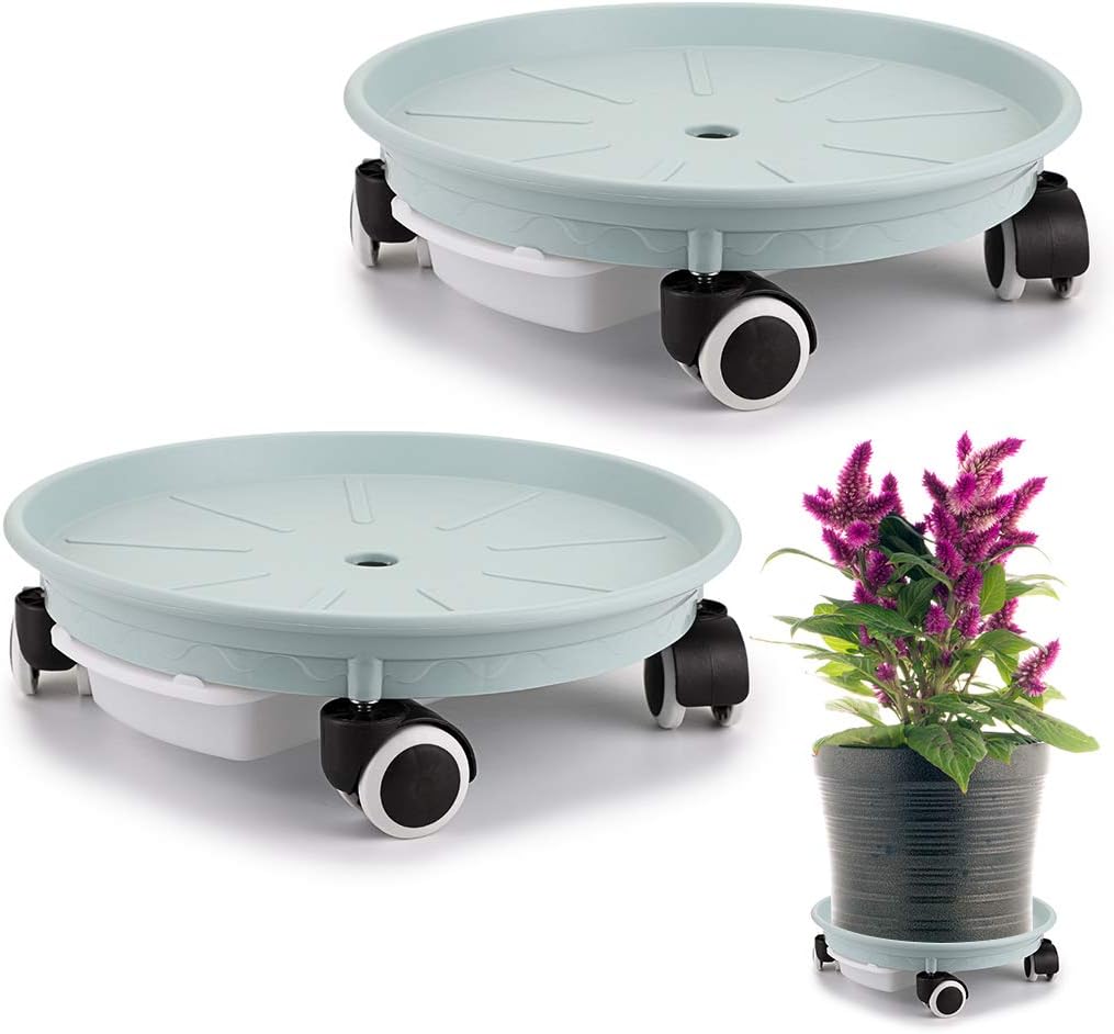 Skelang Plant Caddy 34cm, Plant Pallet with Water Container, Rolling ...