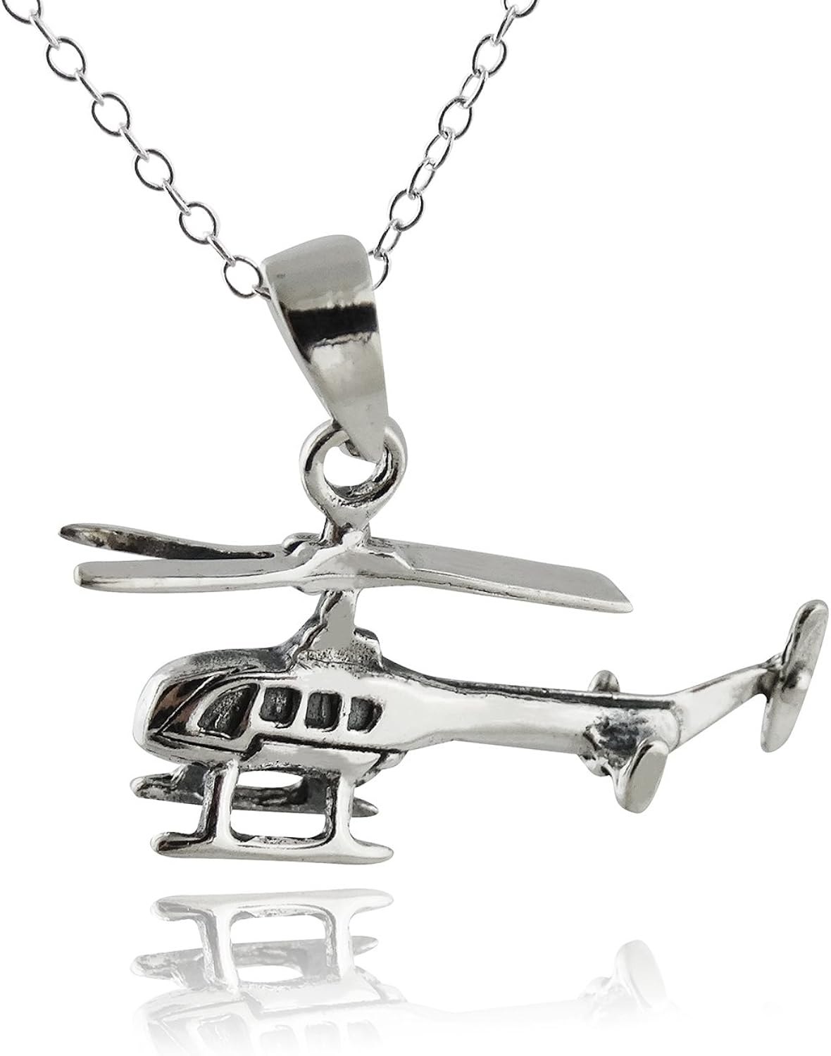 Amazon.com: FashionJunkie4Life Sterling Silver 3D Helicopter Chopper ...