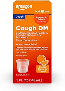 Amazon.com: Amazon Basic Care 12 Hour Cough DM, Dextromethorphan Polistirex Extended-Release ...