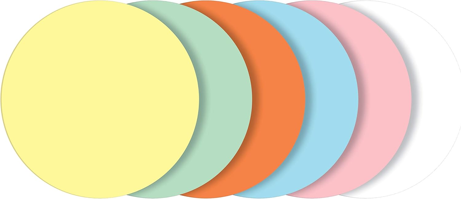 SIGEL MU101 Round Moderation Cards, Ø 10 cm, 6 colours, 250 pcs. – BigaMart