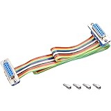 Amazon.com: uxcell® IDC Rainbow Wire Flat Ribbon Cable DB15 Male to DB15 Female Connector 2.54mm ...