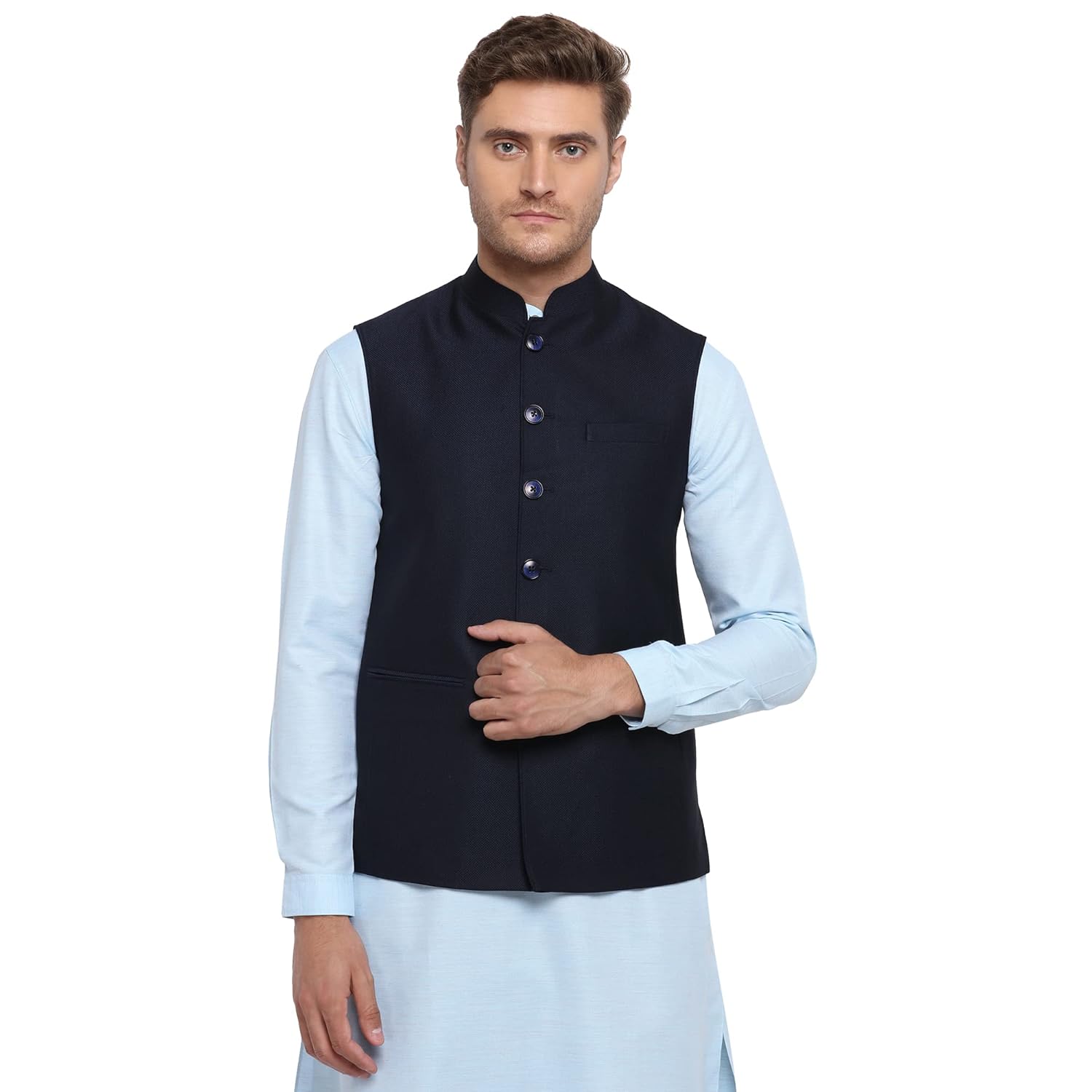 Buy Modi Jacket Men's Deep Blue Terry Rayon Jacket at Amazon.in