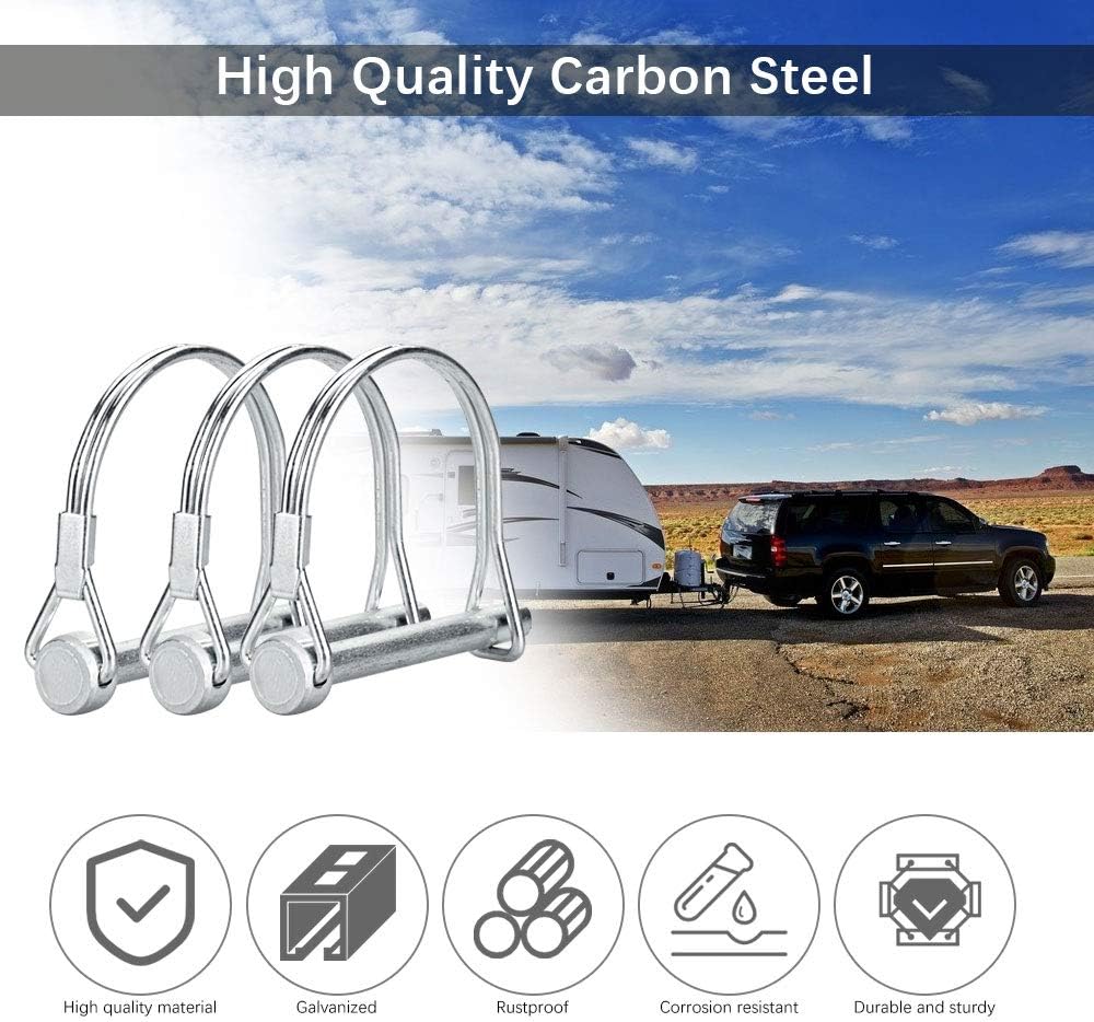 AFASOES 8pcs Shaft Locking Pin 1/4″ Wire Lock Pin Heavy Duty Safety ...