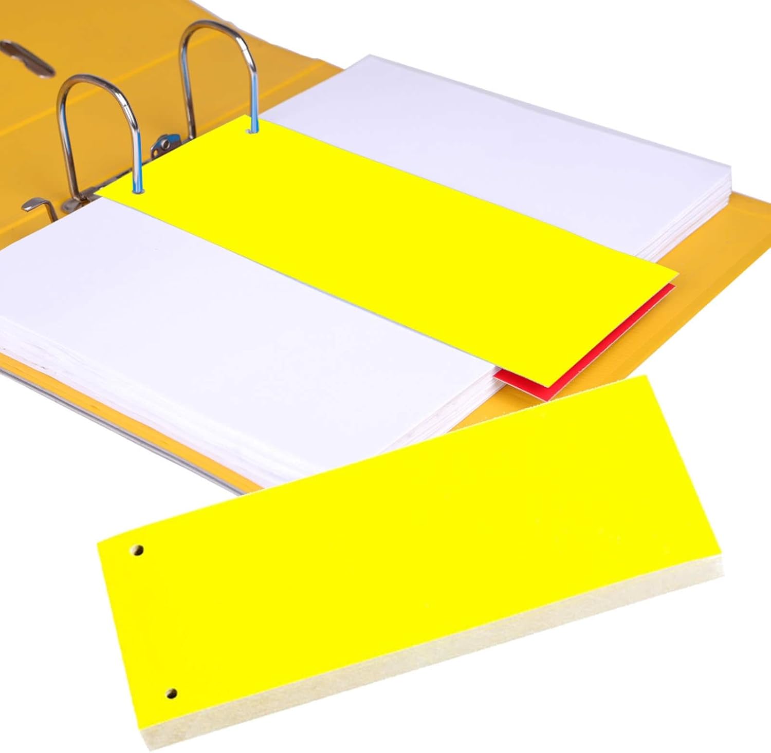 Divisori perforati 1/3 A4 per raccoglitori ad anelli e cartelle a leva, i documenti sono in ...