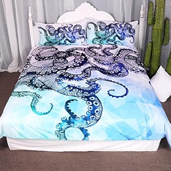 Amazon.com: ARIGHTEX Octopus Bedding 3D Ocean Fish Duvet Cover Octopus ...