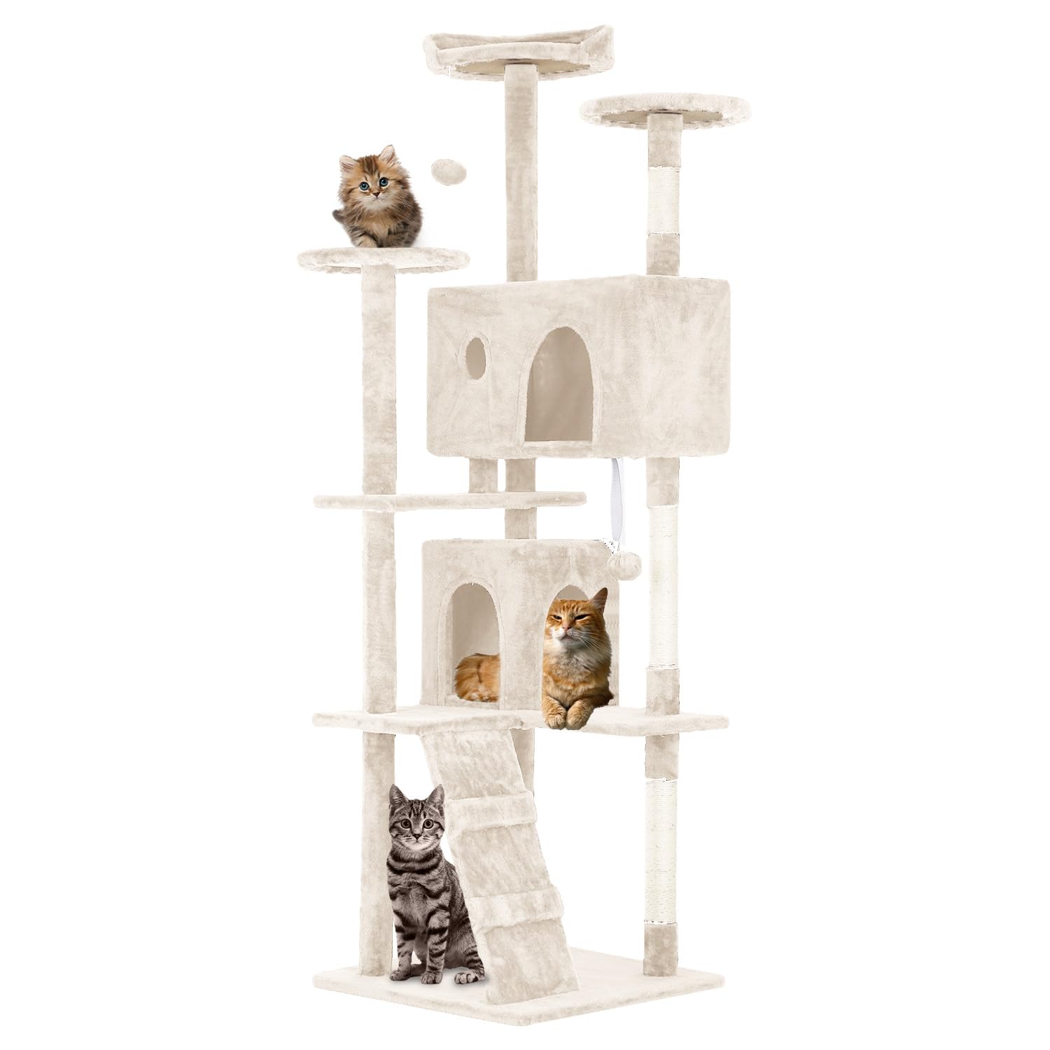 s Cat Tower for Indoor Cats Multi-Level Cat Condos XL Cat Tree Climbing ...