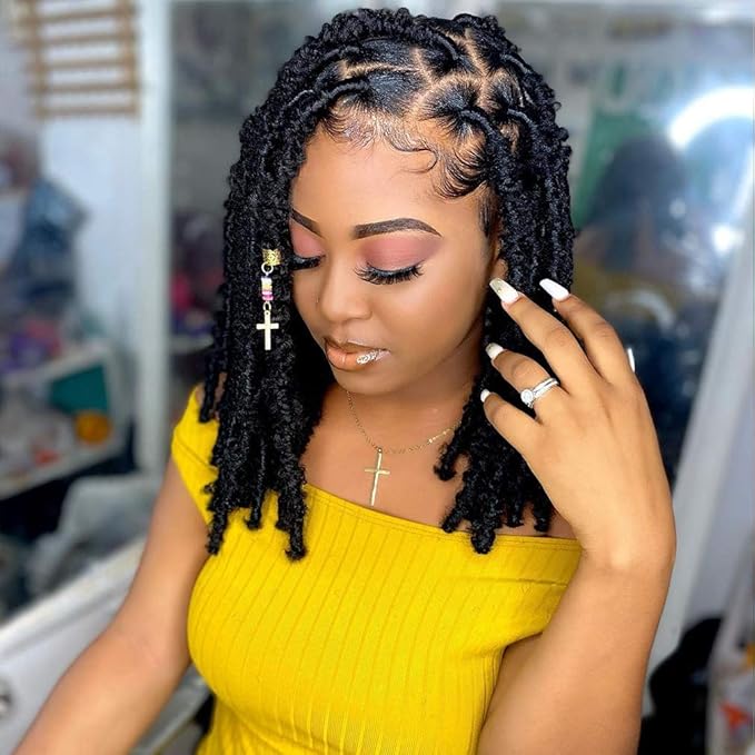 14 Inch Butterfly Locs Crochet Hair 6 Packs Distressed Butterfly Locs ...