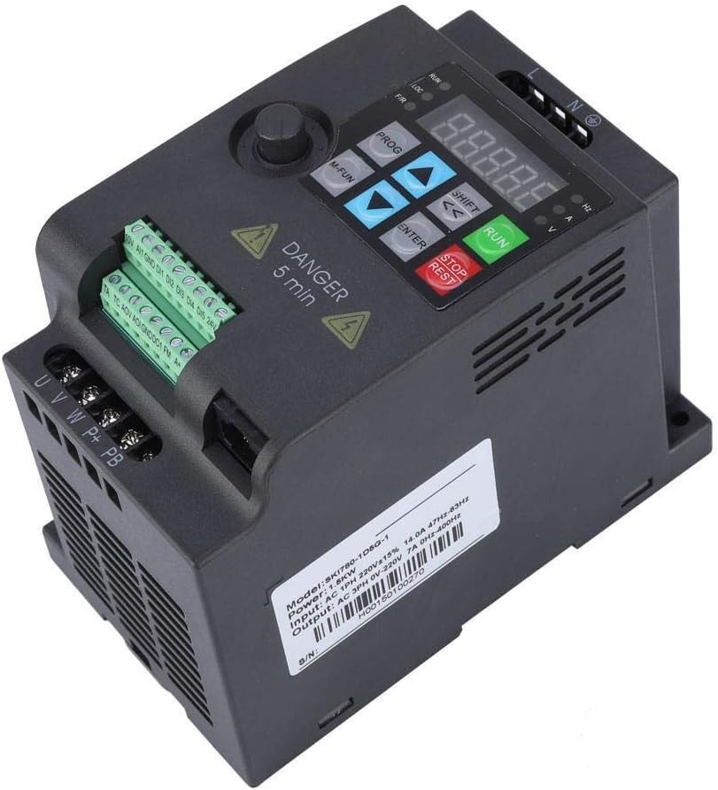 KSTE SKI780 Mini VFD Frequency Converter Inverter 1-Phase 220V to 3-Phase 220V (220VAC 1.5kW ...