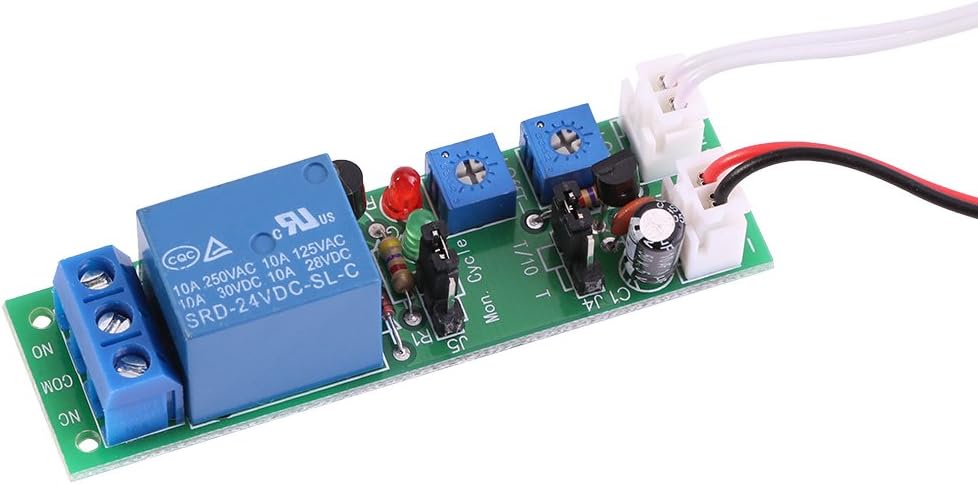 1pc DC 12V/24V Adjustable Cycle Times Switch Module Delay On/Off Timer Delay Switch Module 6 ...