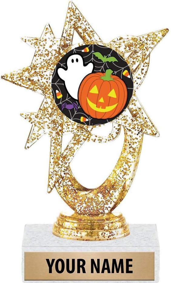 Amazon.com : 5.5" Gold Glitter Halloween Ghost Trophies, Custom Astral ...