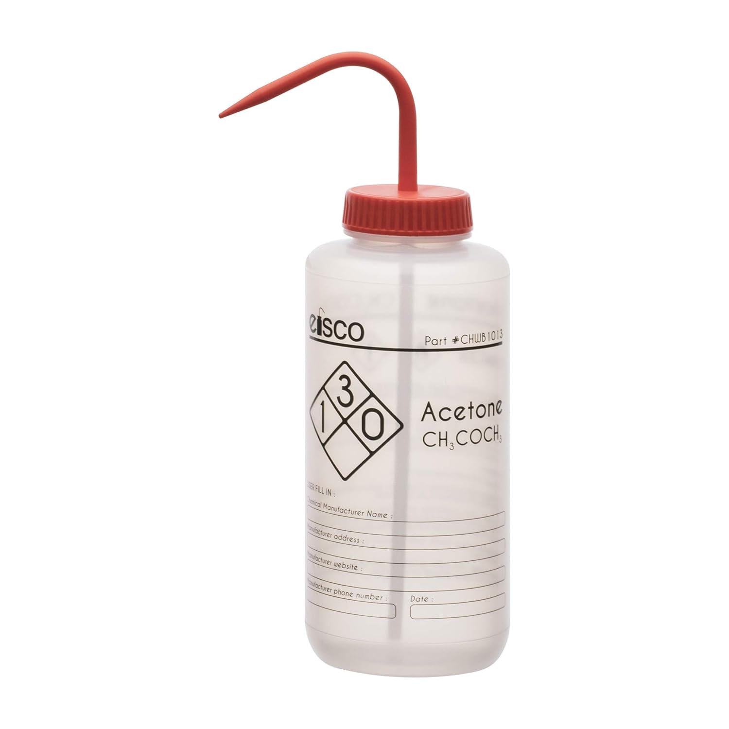 Wash Bottle for Acetone, 1000ml - Labeled with Chemical Information ...