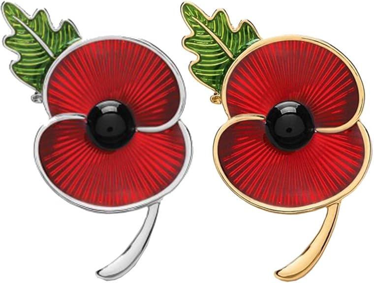 EVBEA Poppy Brooch Lapel Pin Badage Poppies for Remembrance Day Red ...
