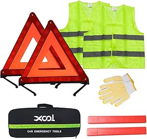 Amazon.com: XOOL Safety Triangle Warning Kit, Car Roadside Emergency ...
