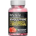 EVOLUTION, Colágeno + Biotina Gummies, Suplemento Alimenticio, Vitamina E, Base de Pectina, Sin ...