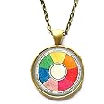 Amazon.com: Retro Artist Necklace Vintage French Color Wheel Pendant ...