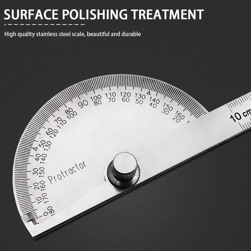 POHOVE Stainless Steel Angle Protractor 0-180 Degree Adjustable ...