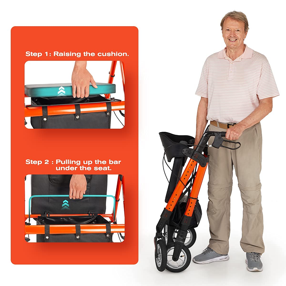 Mua OasisSpace Pneumatic Tires Rollator Walker for Seniors - Heavy Duty ...