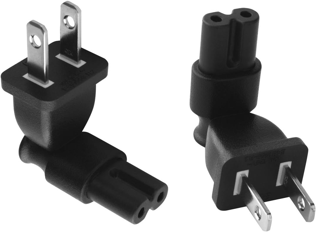 Amazon.com: YEKELLA 2 Prong Plug Adapter,US 2 Prong Right Angle AC ...