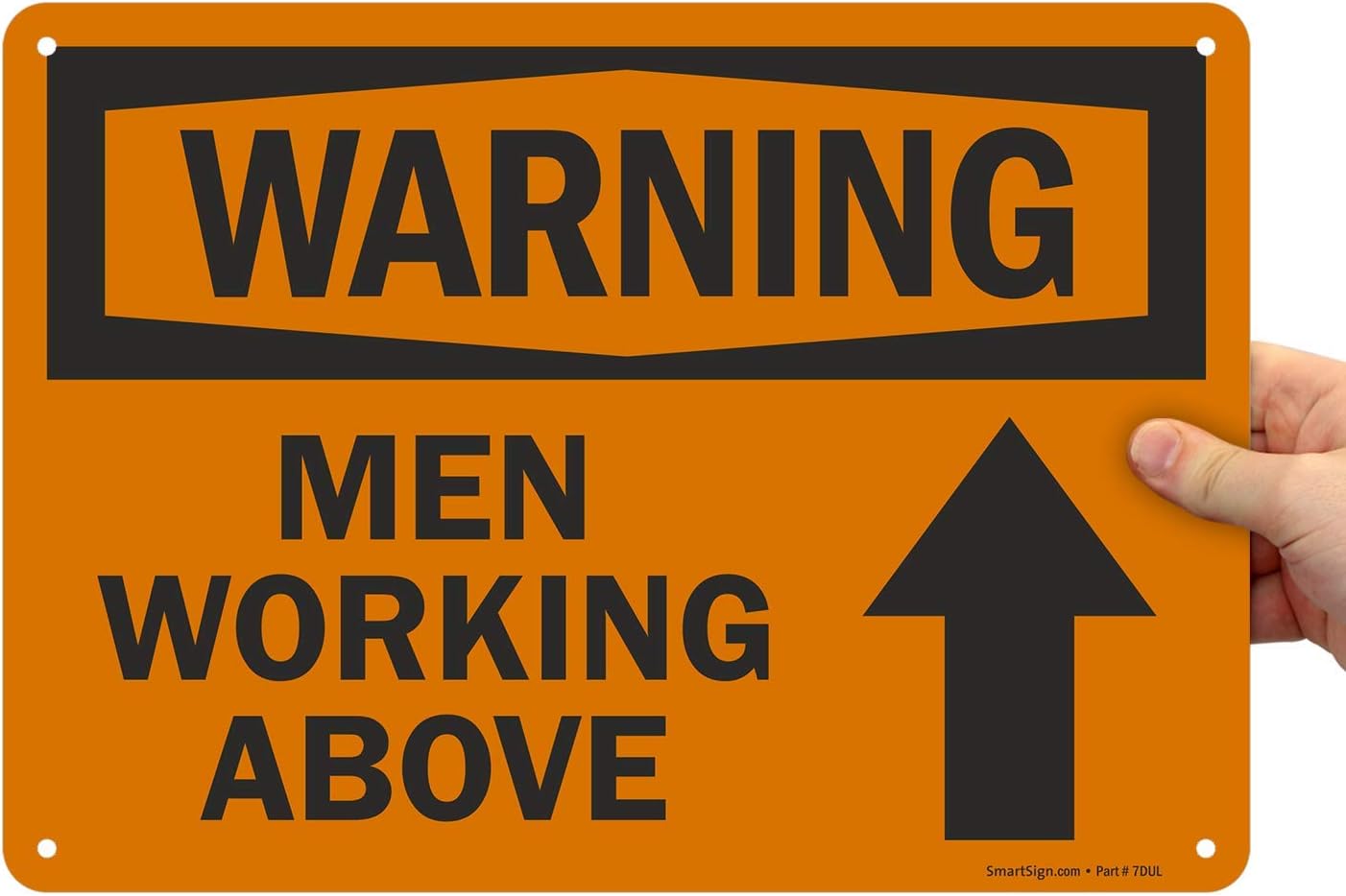SmartSign "Men Working Above" Sign | 10" x 14" Plastic: Amazon.com ...