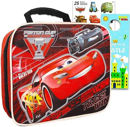 Disney Cars Lunch Box for Boys Kids Bundle ~ Premium 2-Sided Insulated ...