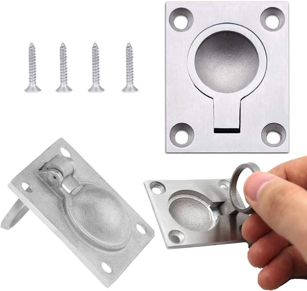 2Pcs Flush Ring Pull Handle Cabinet Hidden Handle Marine Yacht Hardware ...