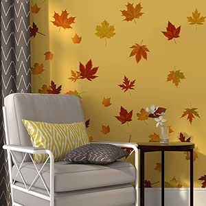 Amazon.com: Runtoo Decalplanet Maple Leaf Wall Decals Thanksgiving ...