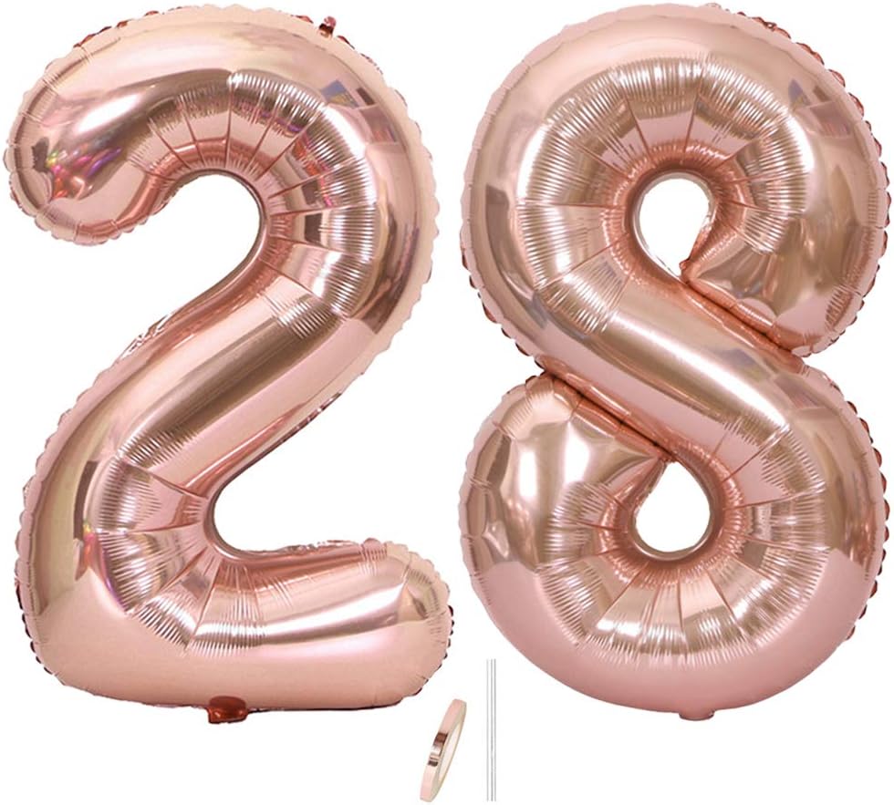 Ceqiny 40 Inch 28th Number Balloon Mylar Balloon Giant Balloon Alphabet ...