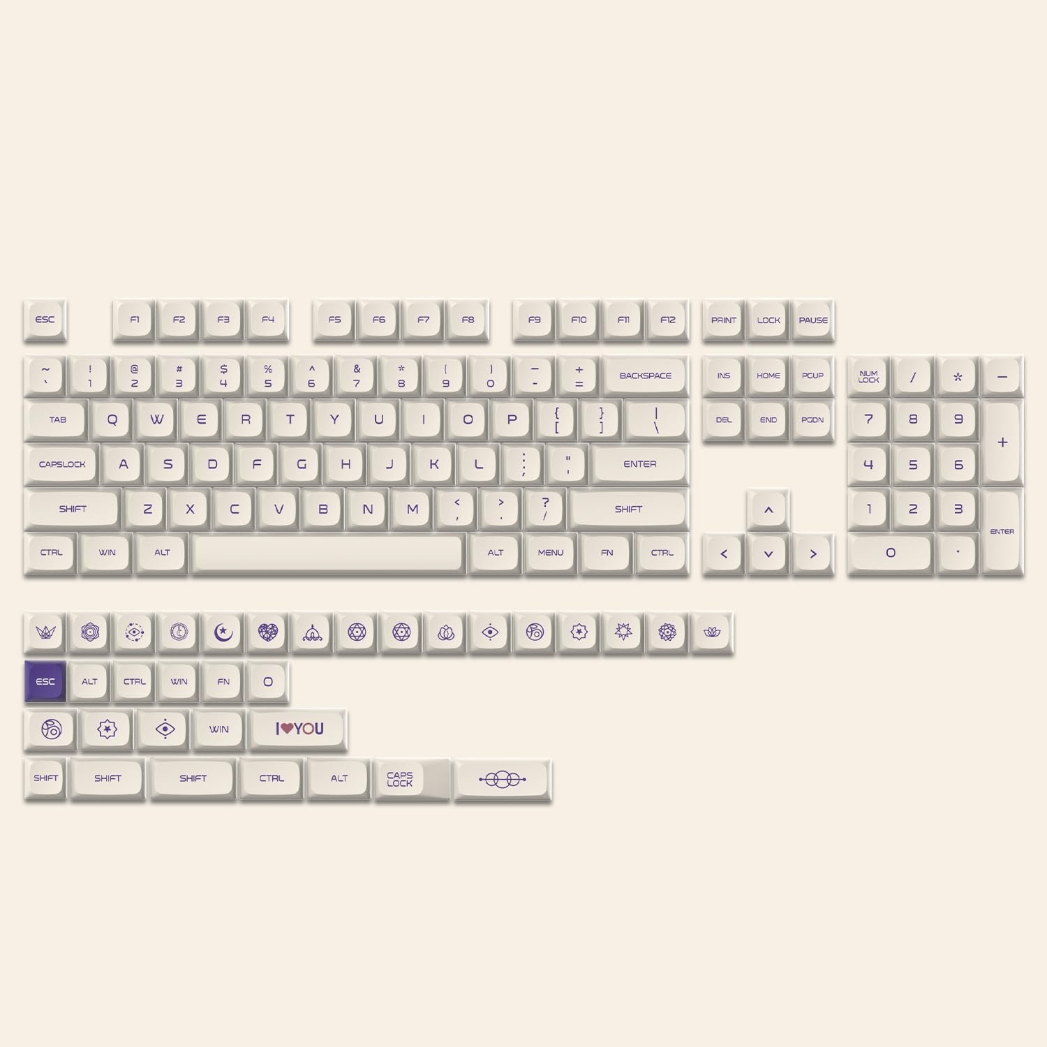 Mua Womier Double Shot PBT keycaps,XDA Profile keycaps 75 Percent,Milky ...
