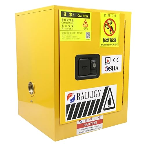 Eapmic Flammable Cabinet Fireproof Safety Yellow Storage Cabinet ...