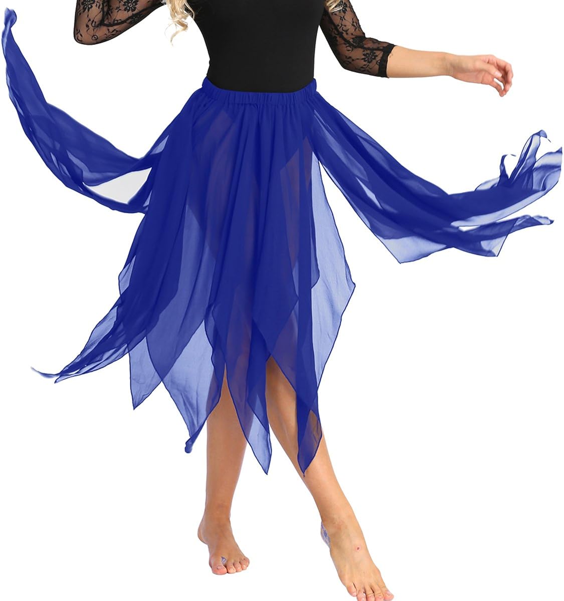 inhzoy Falda de Danza del Vientre para Mujer Irregular Falda de Baile ...