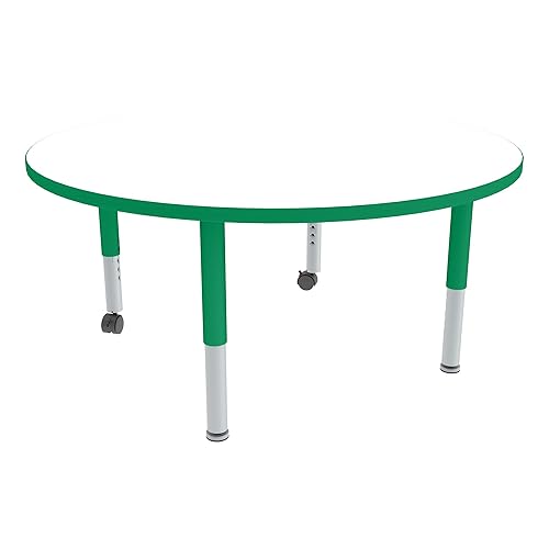 Sprogs Round Adjustable-Height Mobile Preschool Collaborative Table w ...