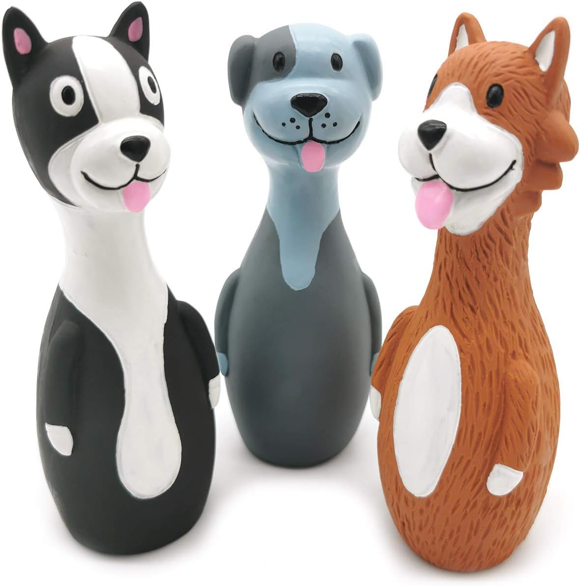 Chiwava 3 Pack 5.7 Inch Squeaky Latex Dog Toys Standing Stick Dog Dog Toy Puppy Fetch ...
