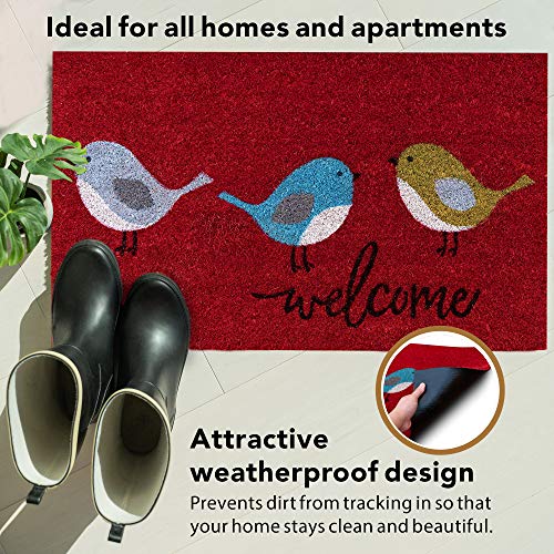 Bonletti Coir Door Mat with Attractive Bird Design for Outdoor Entrance ...