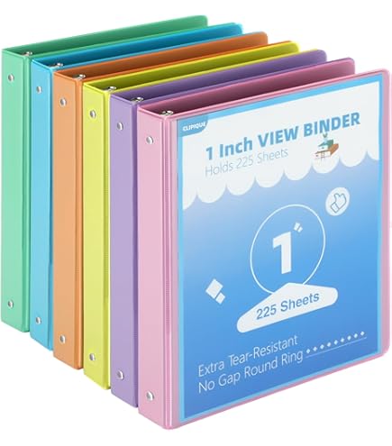 2 Inch 3-ring Binders 6-Pack PVC-Free Vinyl View Binders - 2-Inch Round ...