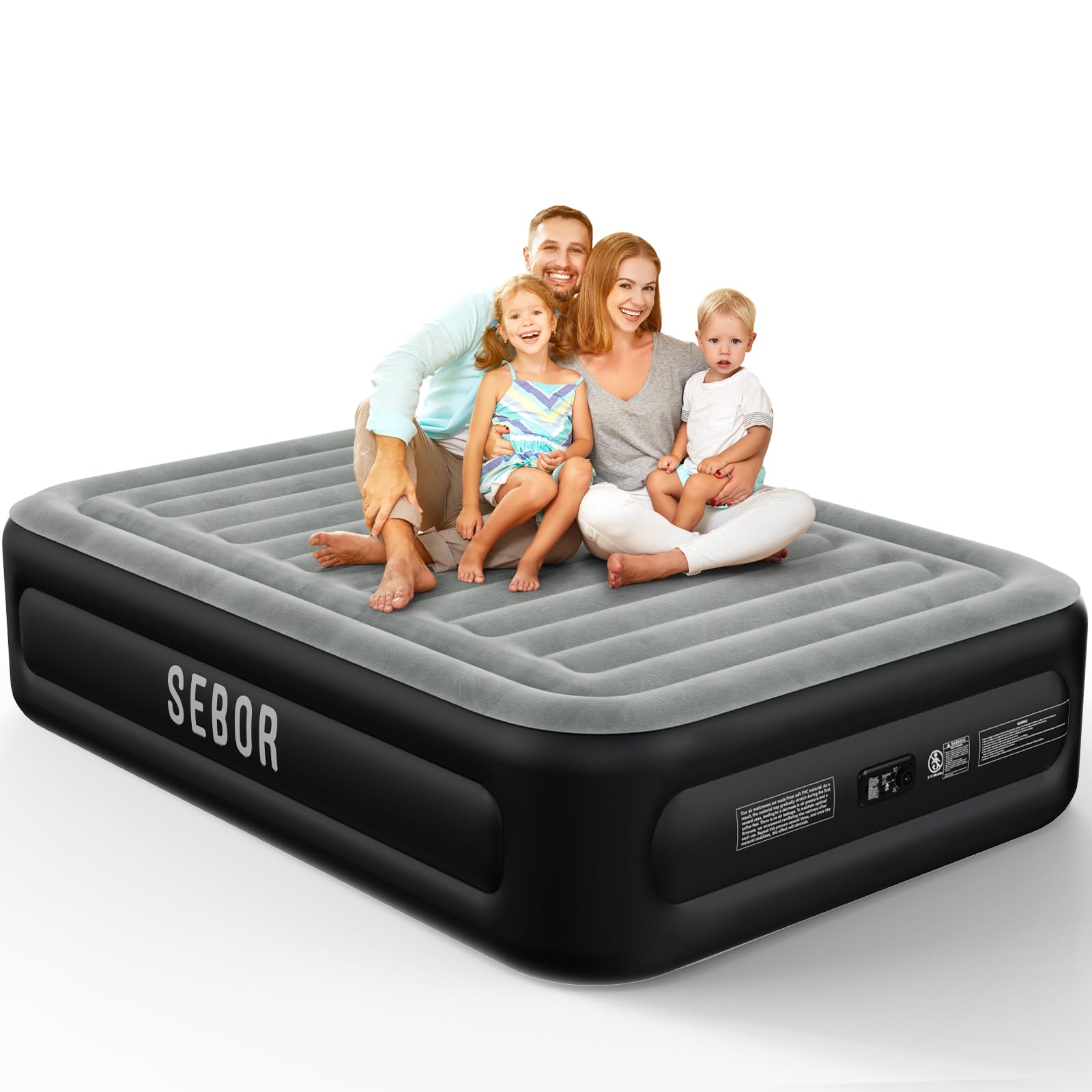 Sebor Air Mattress Queen with Built in Pump,18 inch Fast & Easy ...
