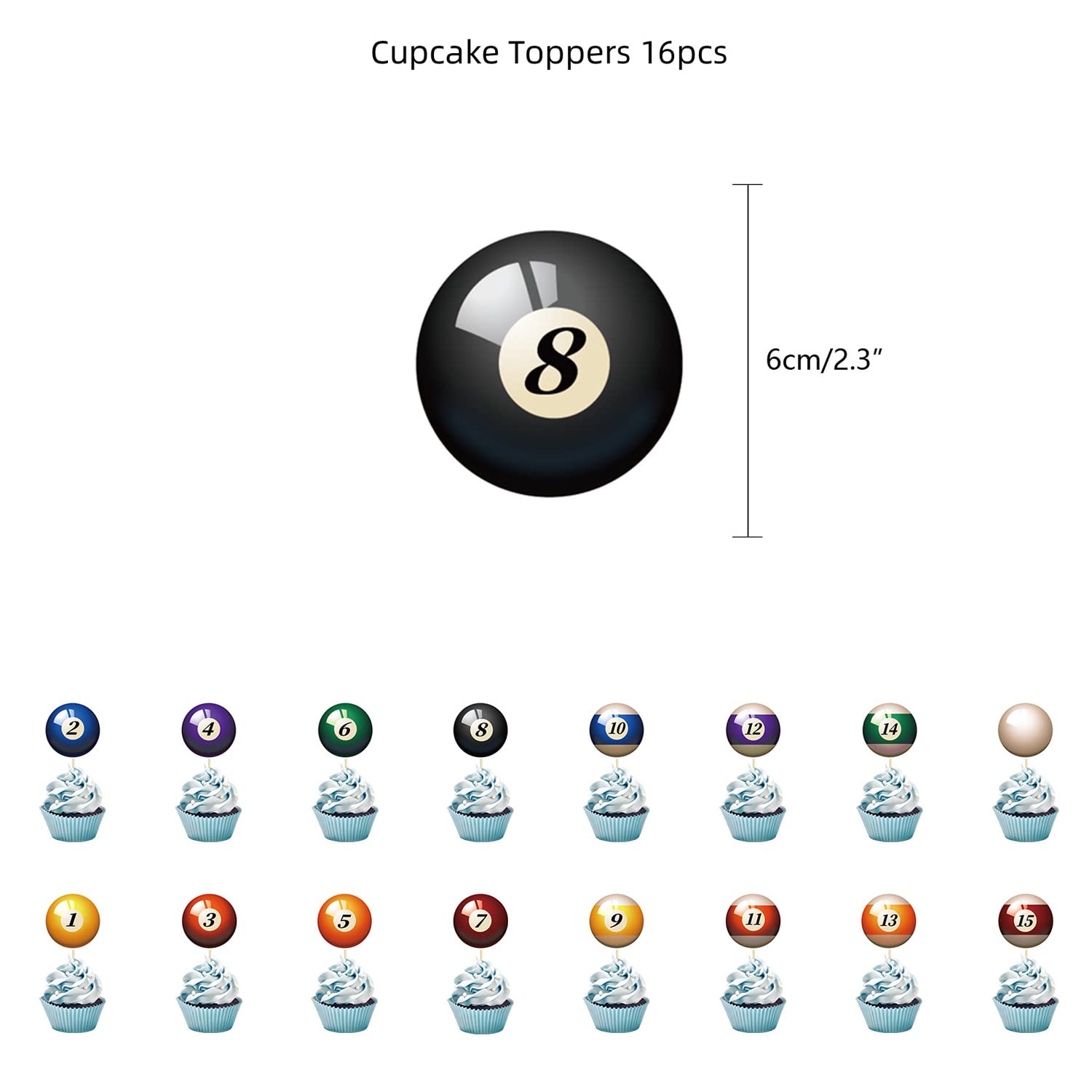 Mua Billiards Birthday Party Decorations, Kids Birthday Billiards Theme ...