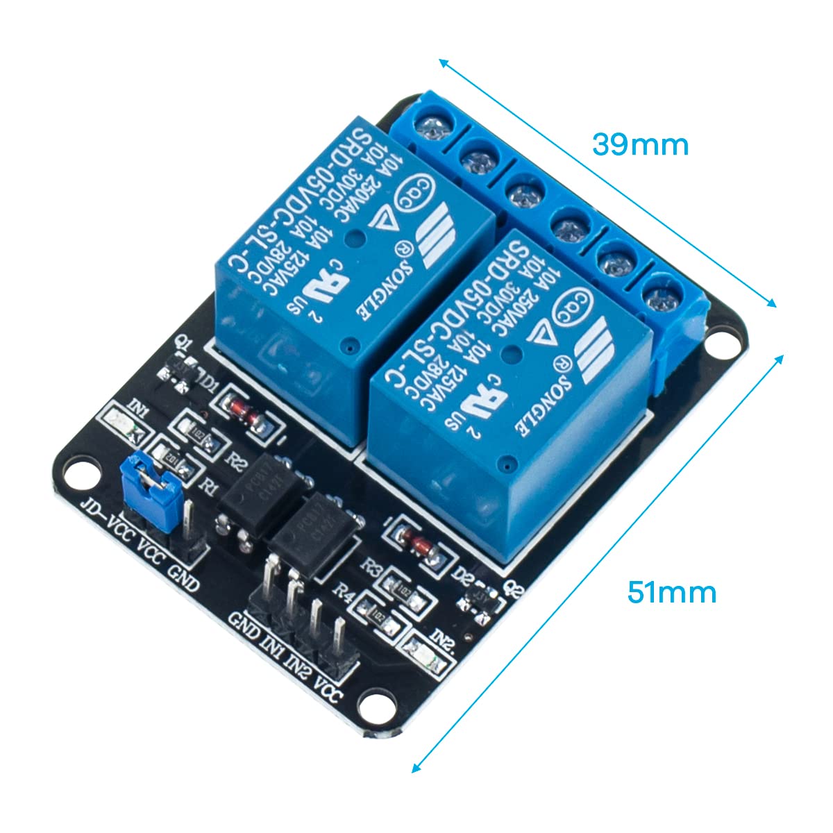 Mua 6Pack 2 Channel DC 5V Relay Module with Optocoupler Relay Board for Arduino Raspberry Pi ...