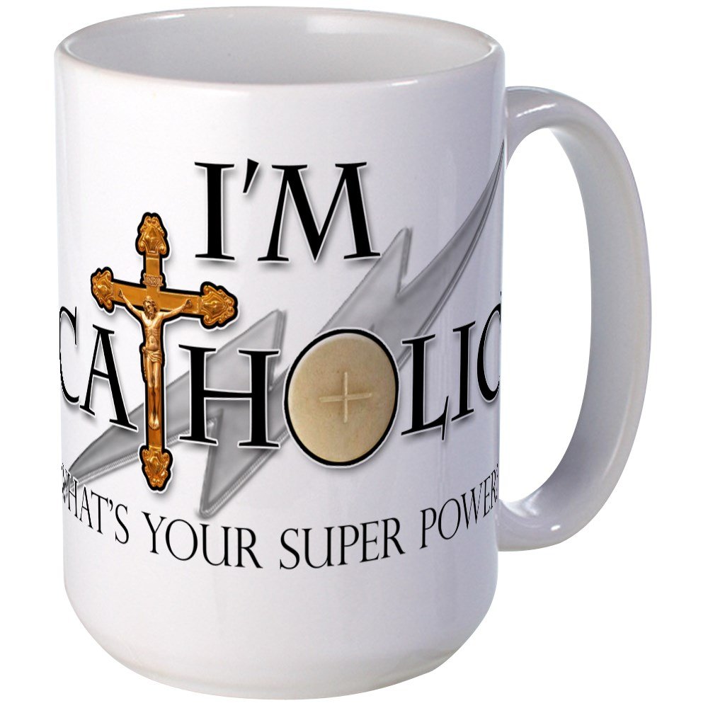 CafePress - Catholic Mug - Coffee Mug, Large 15 oz. White Coffee Cup ...