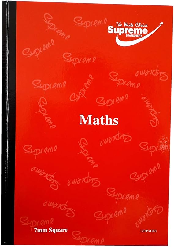 A4 Maths Book Hardback 7mm Squares Exercise Book - 120 Pages - 60 ...