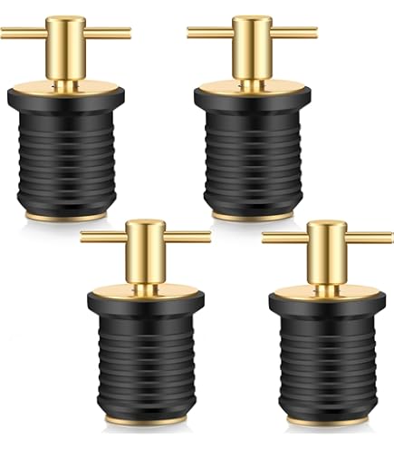 5/8 Boat Drain Plug 3/4 Inch Marine Drain Plugs 4-Pack - Brass & Rubber ...