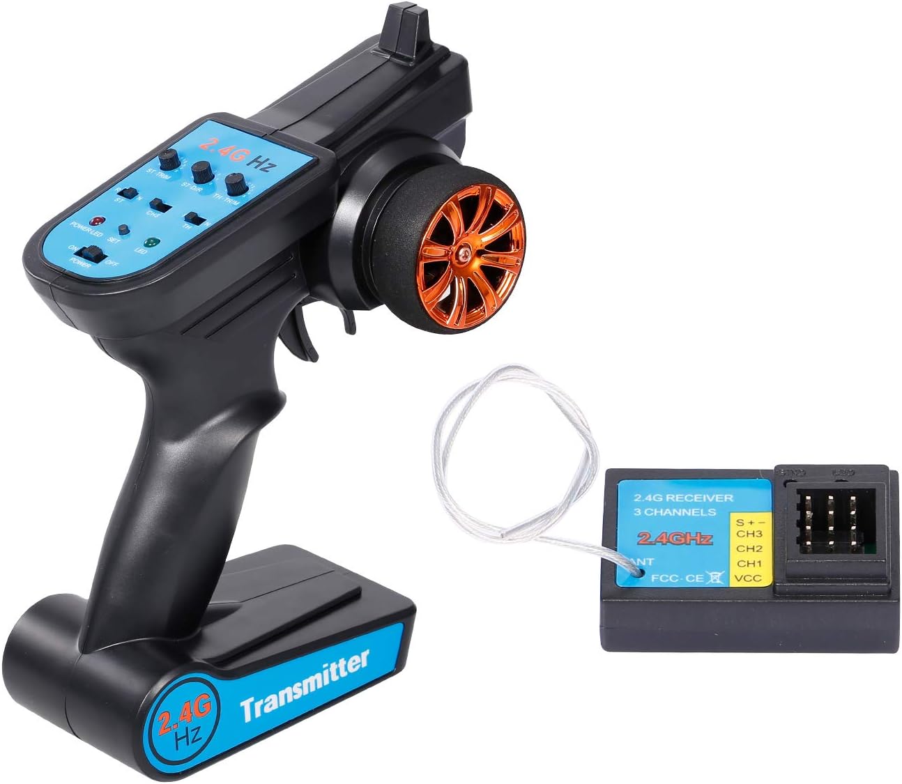 Amazon.com: GoolRC 2.4G 2CH Transmitter Remote Controller with Receiver ...