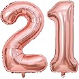 Amazon.com: 40 Inch Rose Gold 21 Number Balloons Giant Jumbo Huge 12 or 21 Foil Mylar Helium ...