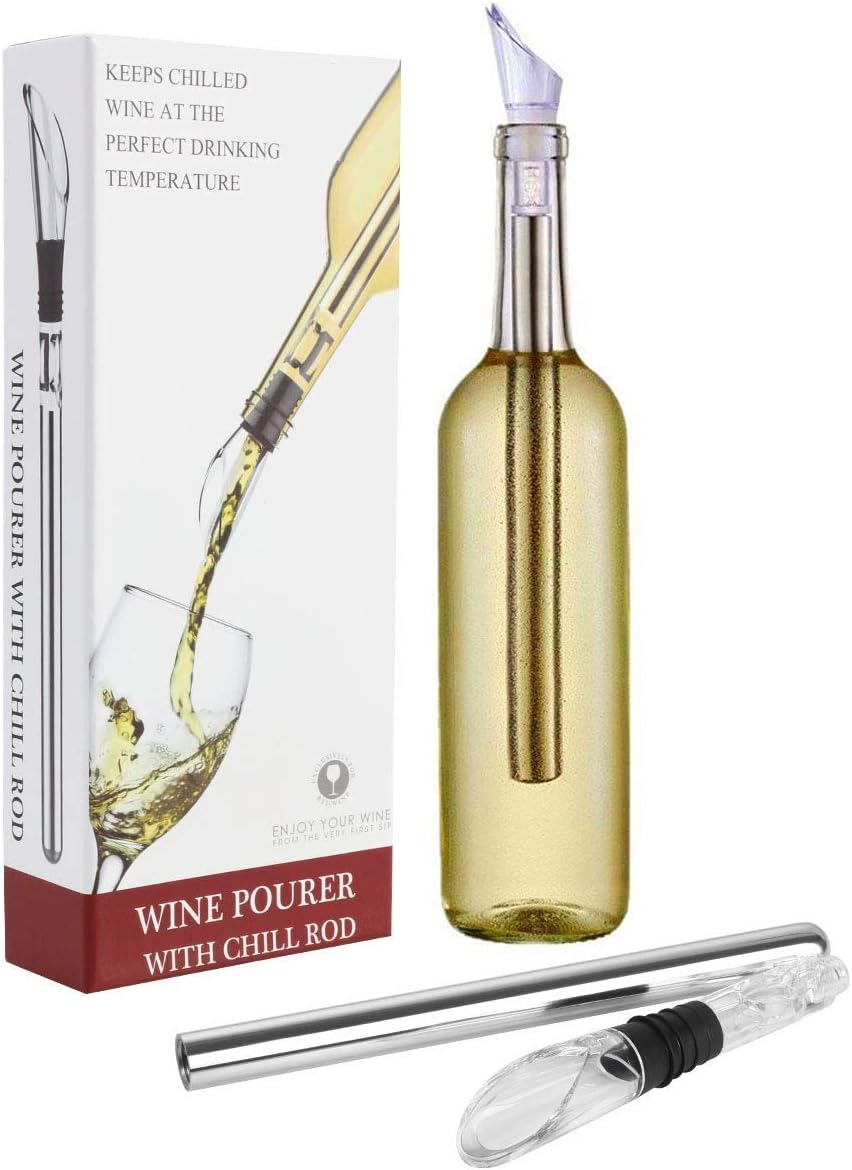 TopBrewing™ Wine Bottle Cooler Rod with Aerator Pourer Keep Your Red ...